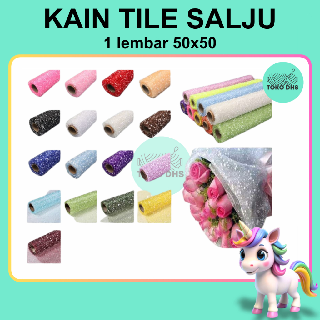 Jual (1 LEMBAR) Kain TILE SALJU / Snow Mesh Tile per roll BUKET BUNGA ...