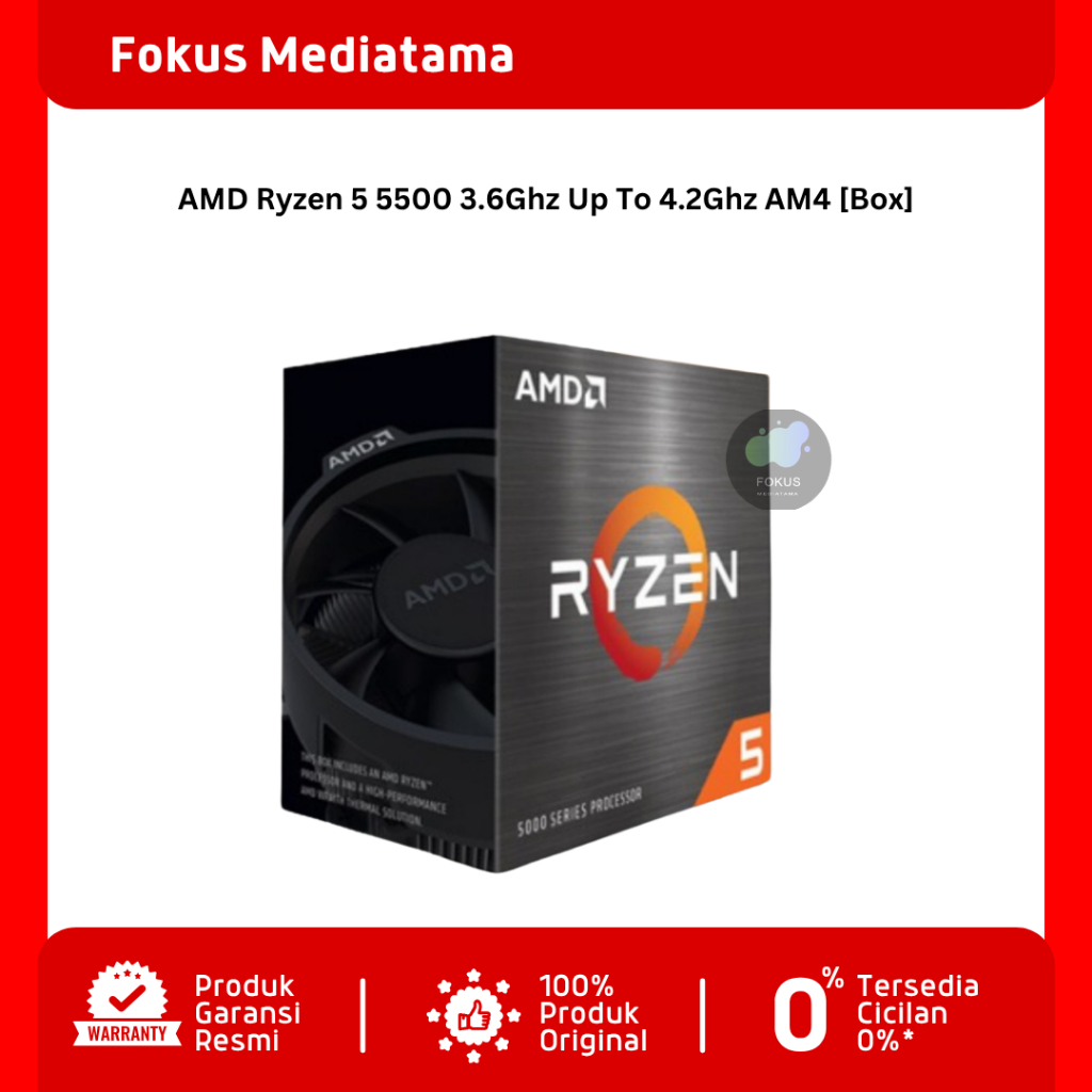 Jual AMD Ryzen 5 5500 3.6Ghz Up To 4.2Ghz AM4 [Box] | Shopee Indonesia