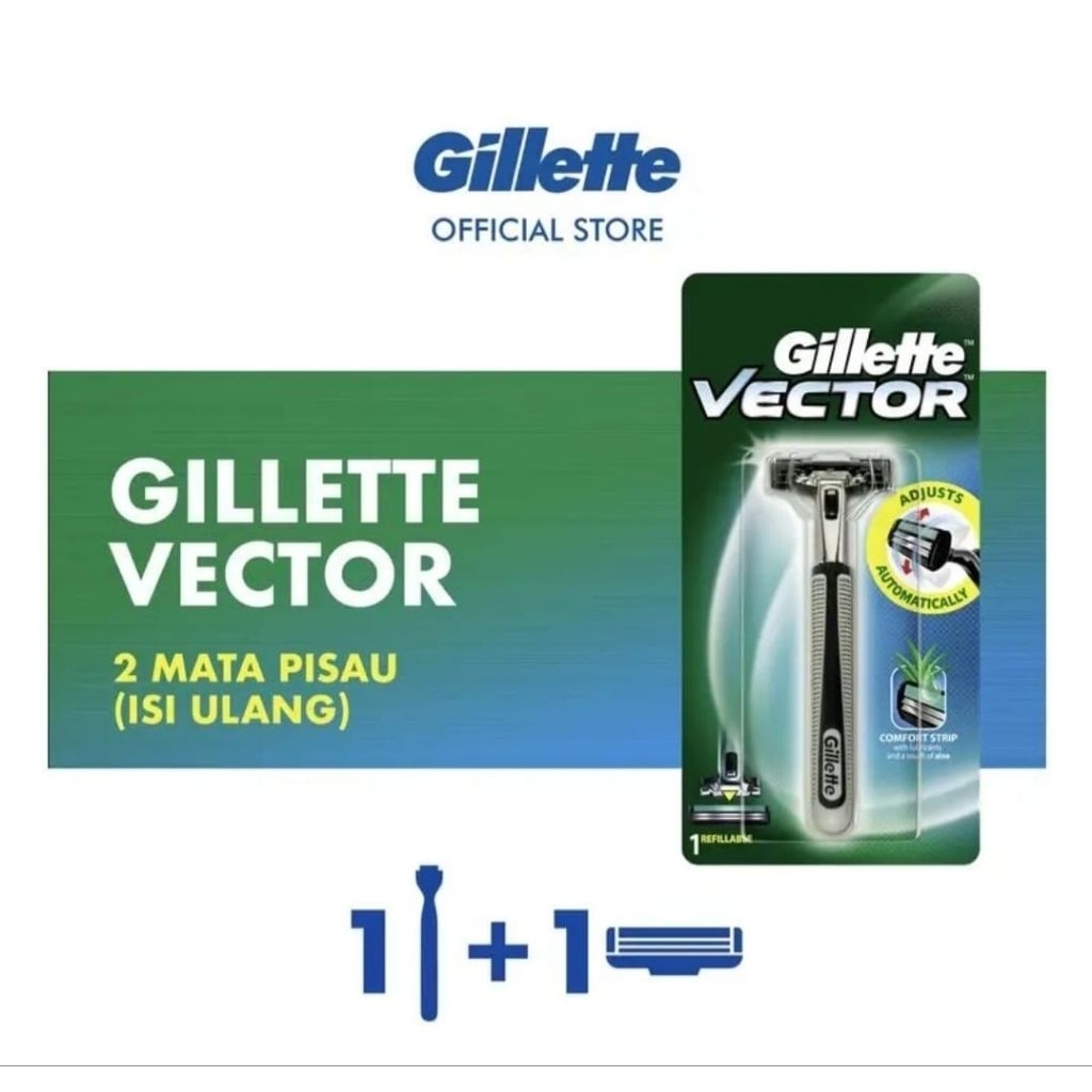 Jual GILLETTE Vector Razor 2 mata pisau | Shopee Indonesia