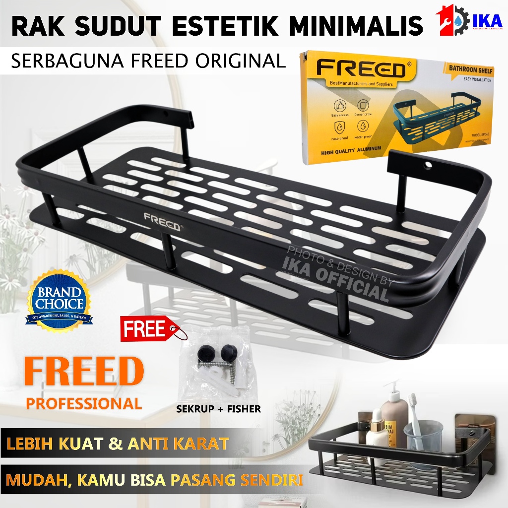 Jual Rak Kamar Mandi Tempel Dinding Alumunium Anti Karat Serbaguna ...