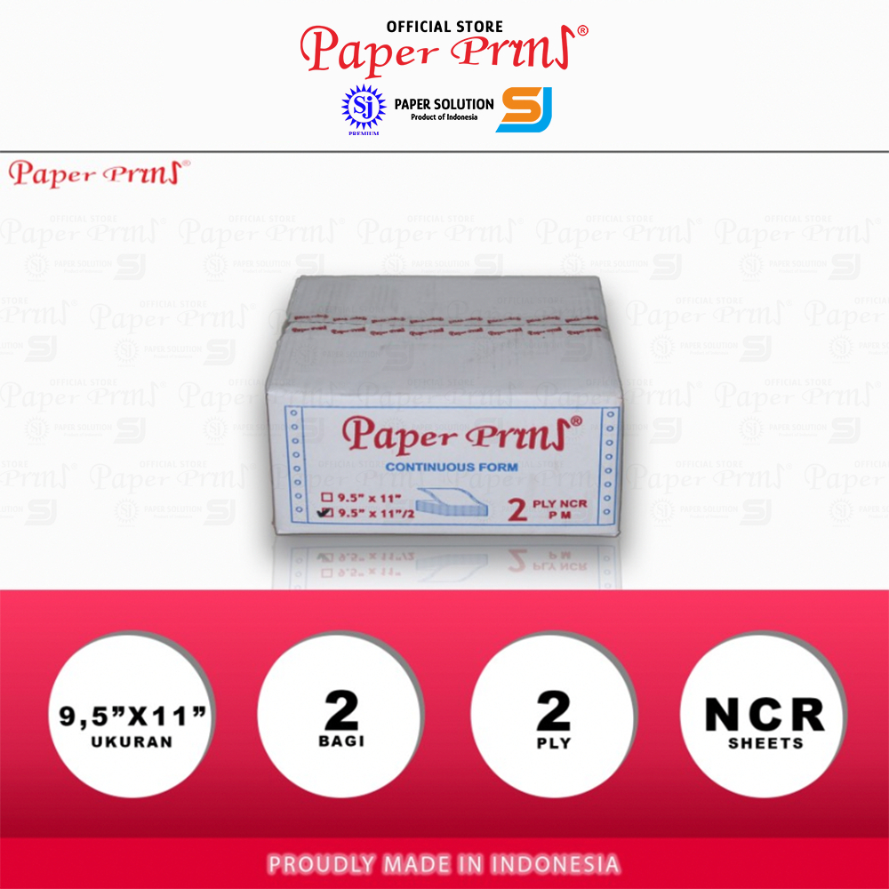 Jual Paperpryns Kertas Continuous Form 2PLY NCR PRS 9,5" x 11"/2 (Bagi ...