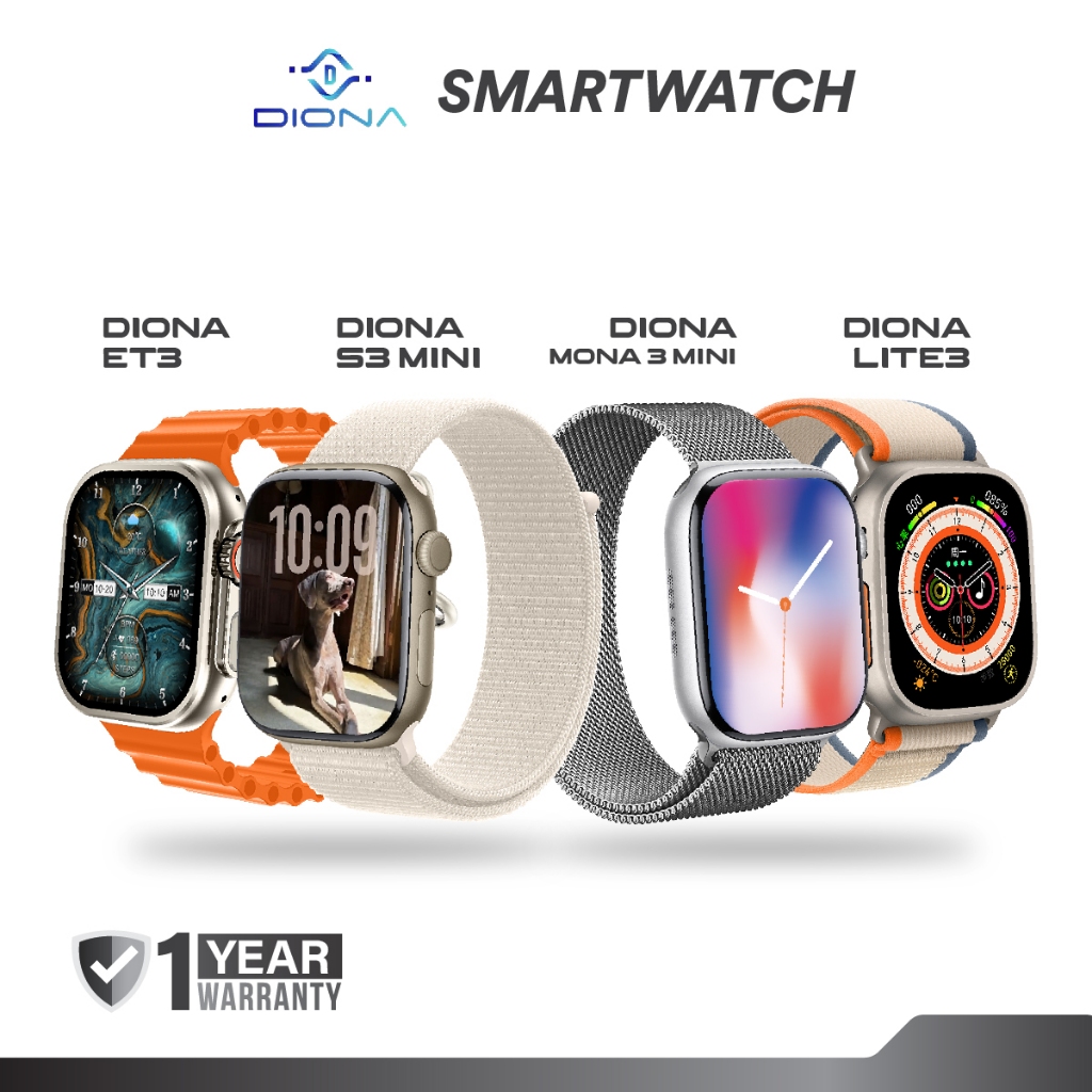 Jual DIONA Smartwatch ET3 | LITE 3 | MONA3 MINI | S3 MINI Amoled 3D Large Screen | IP68 ...