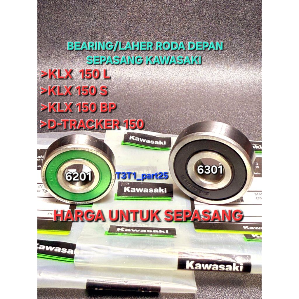 Jual Bearing/laher Roda depan 6201RS + 6301RS Kawasaki KLX 150/D ...