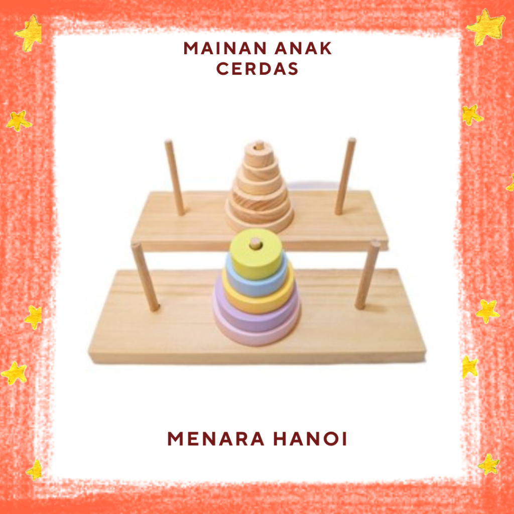 Jual MENARA HANOI - Menara Balok Susun Kayu | Shopee Indonesia