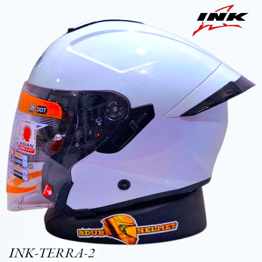 Jual Helm INK TERRA-2 Solid White paket ganteng spoiler 3D Original INK ...