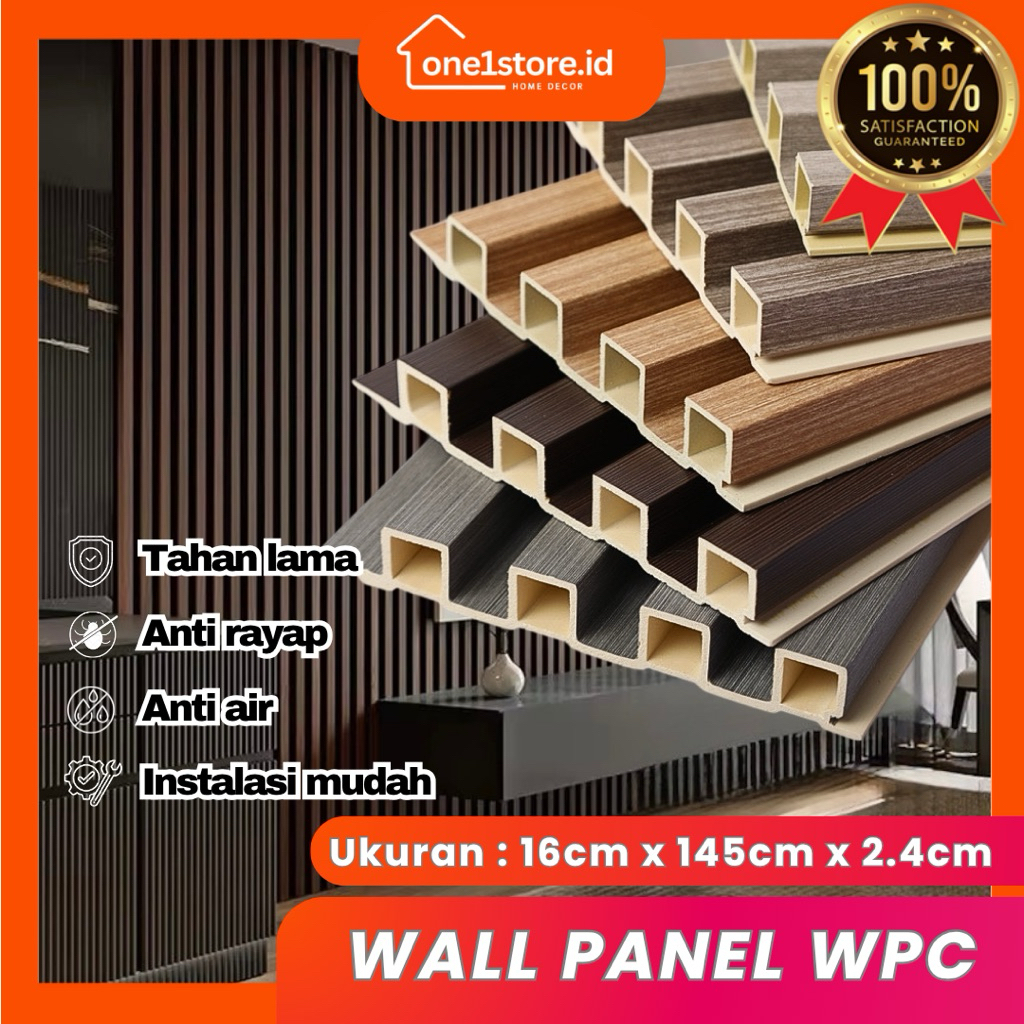 Jual 145cm x 16cm - Wall Panel WPC Wood Panel PVC Dekorasi Dinding ...