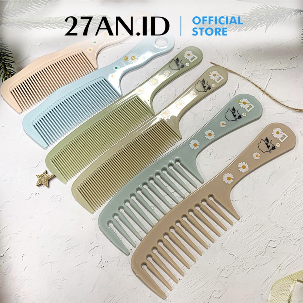 Jual (27AN.ID) Sisir Rambut Gagang Motif Bunga Puppy H722 Anti Kusut Sisir Plastik Premium ...