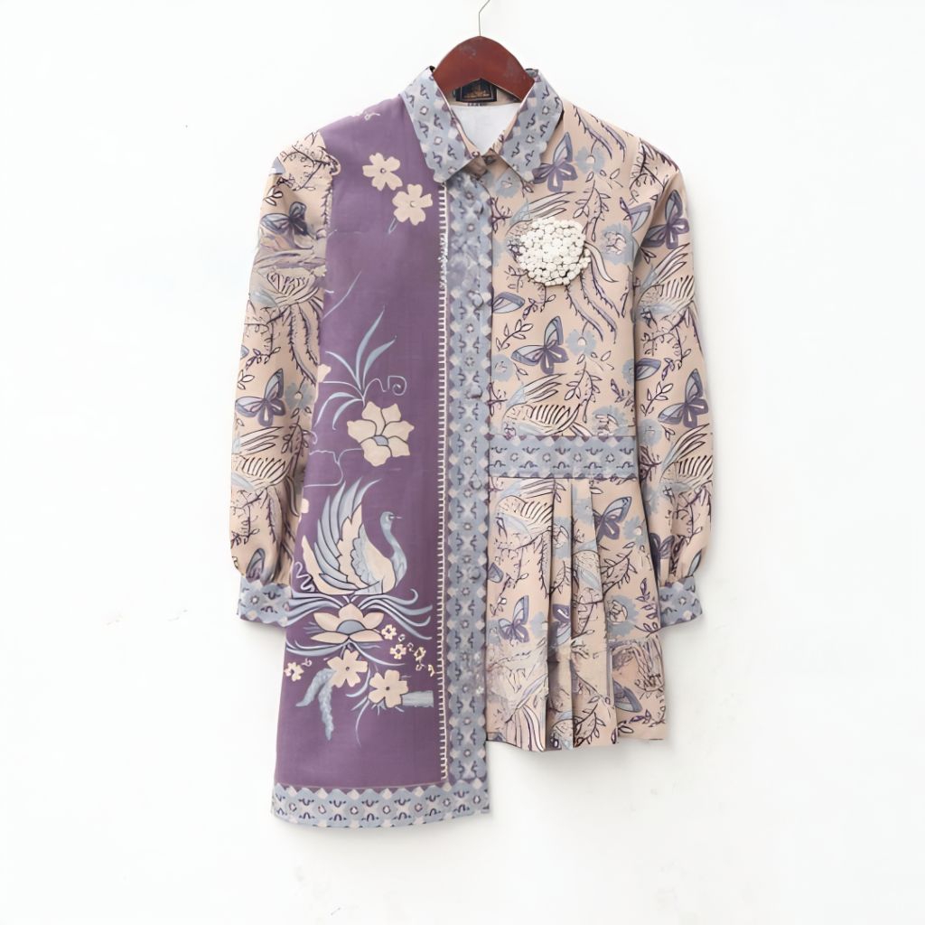 Jual TENUN_GAYA Blouse batik motif kupu atasan batik wanita Blouse ...