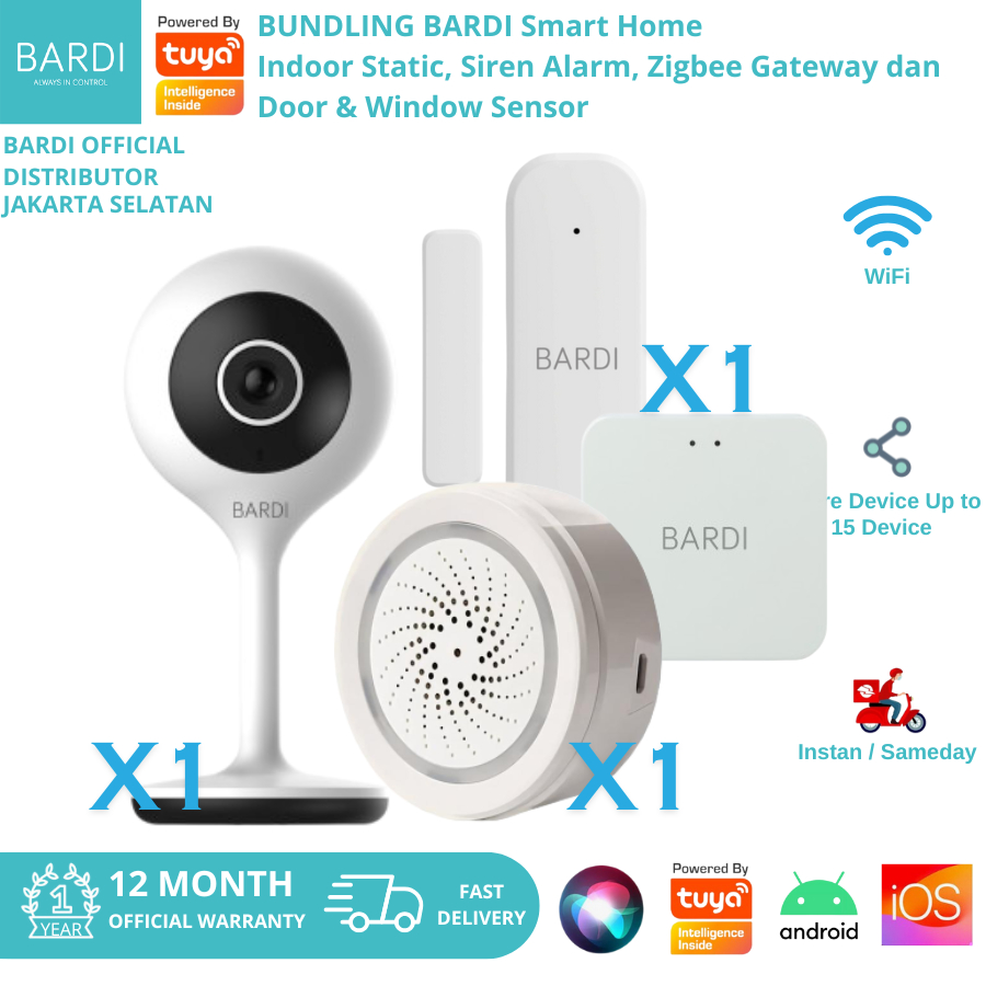 Jual BARDI Bundle Promo Office Security Pack Indoor STC Camera, Siren ...