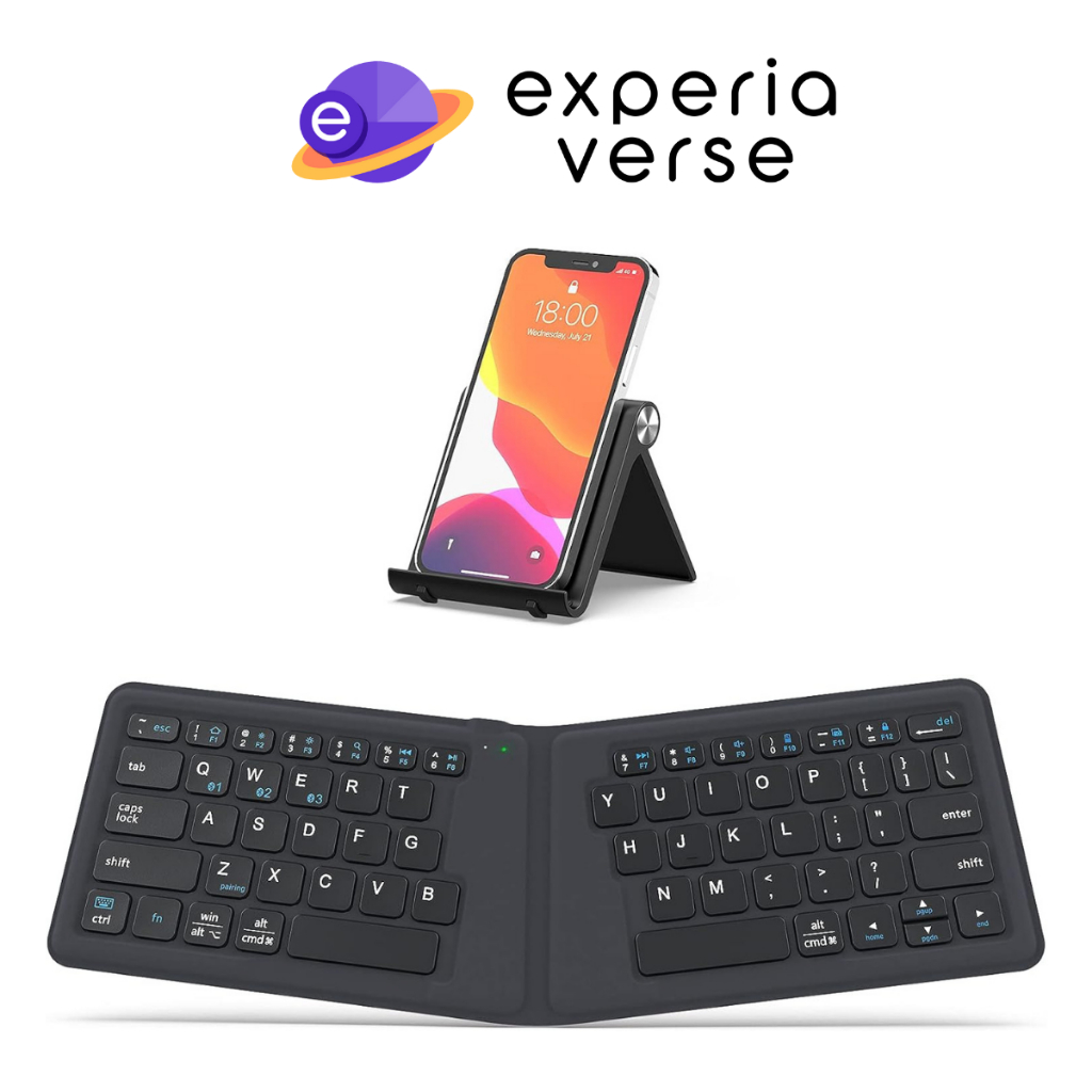Jual Iclever Bk06 Ergonomic Foldable Folding Bluetooth Keyboard Lipat Portable Wireless Shopee