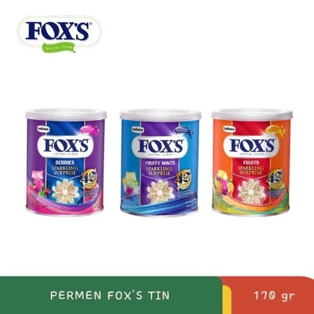 Jual ( Kaleng ) Permen FOX'S Crystal Clear Sparkling Surprise 170gr ...