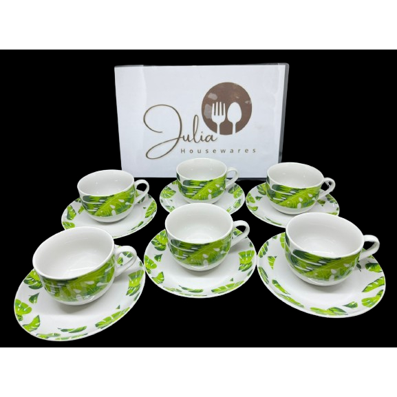 Jual Cangkir Set Motif Leaf KPZ-05CS Satu Set ( isi 6 pasang ) | Shopee ...