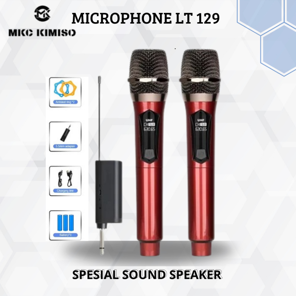 Jual Microphone Double Mic Wireless Mic Karaoke LT-129 | Shopee Indonesia