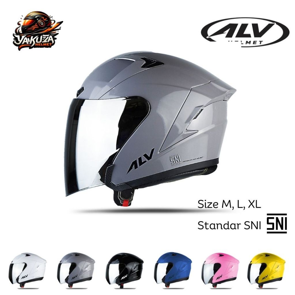Jual Helm Half Face ALV ULTRON Kekinian SNI Terbaru | GREY GLOSY | Helm ...