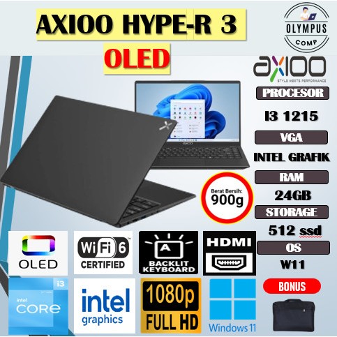 Jual AXIOO HYPE-R 3 OLED I3 1215 24GB 256GB W11 14.0FHD (UNDER 1KG ...