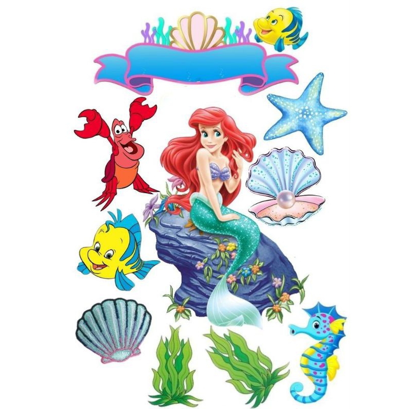 Jual Part 2 | ARIEL PRINCESS/Topper Ariel Mermaid Birthday Request Nama ...
