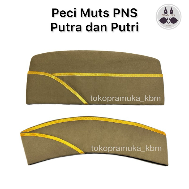 Jual Peci Muts PNS Putri Lis Kuning Golongan 4 | Peci Mutz Wanita ...