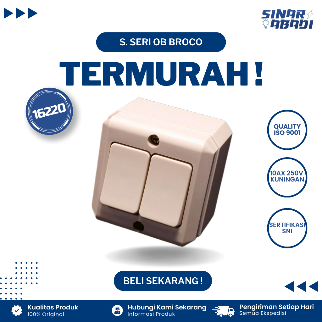 Jual Saklar Seri OB Cream Broco 16220 | Shopee Indonesia
