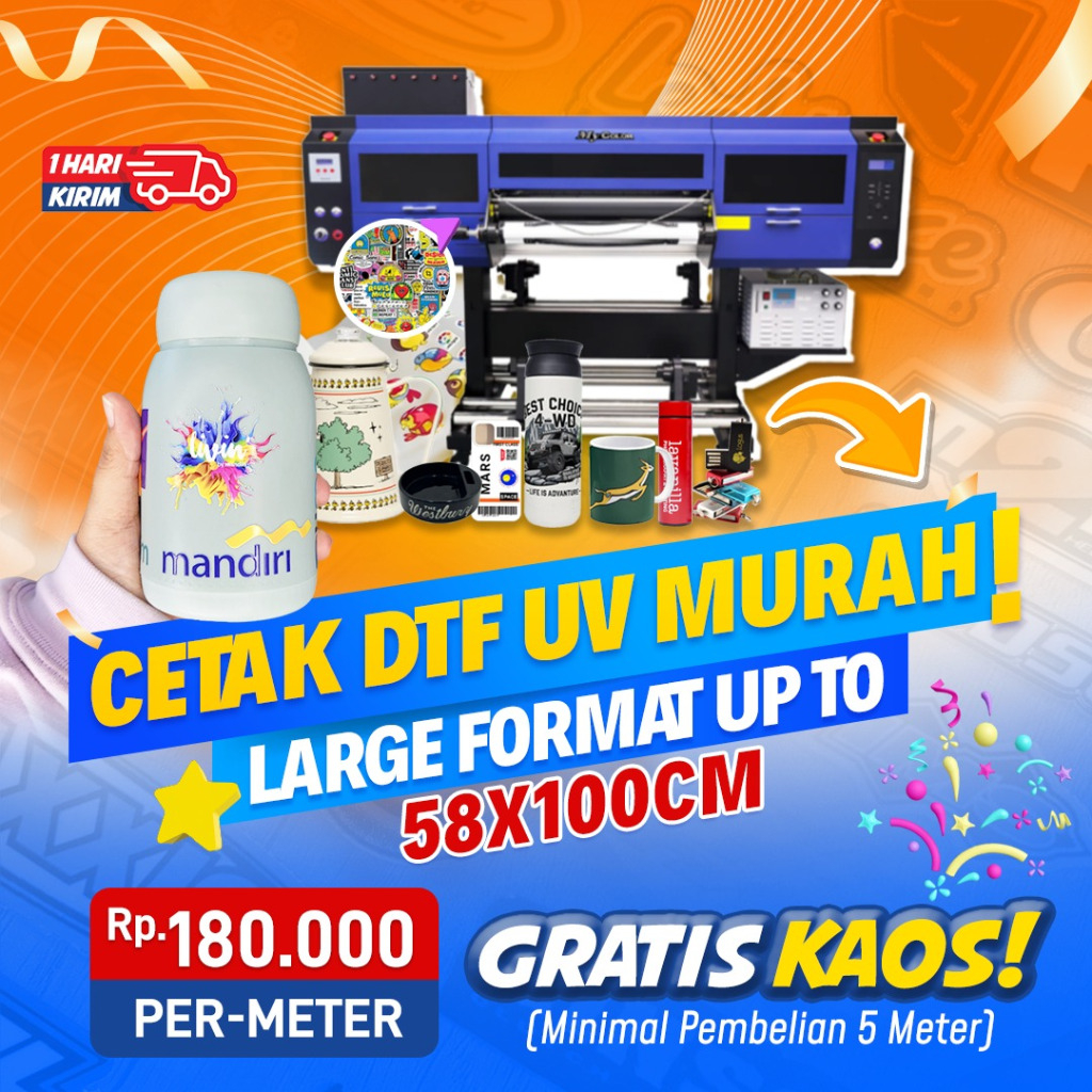 Jual PRINT / CETAK STICKER STIKER UV DTF UV DECAL KERING TIMBUL 58X100 ...