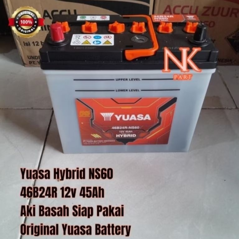 Jual Aki Mobil Yuasa Hybrid NS60 46B24R 45Ah Accu Basah Siap Pakai | Shopee Indonesia