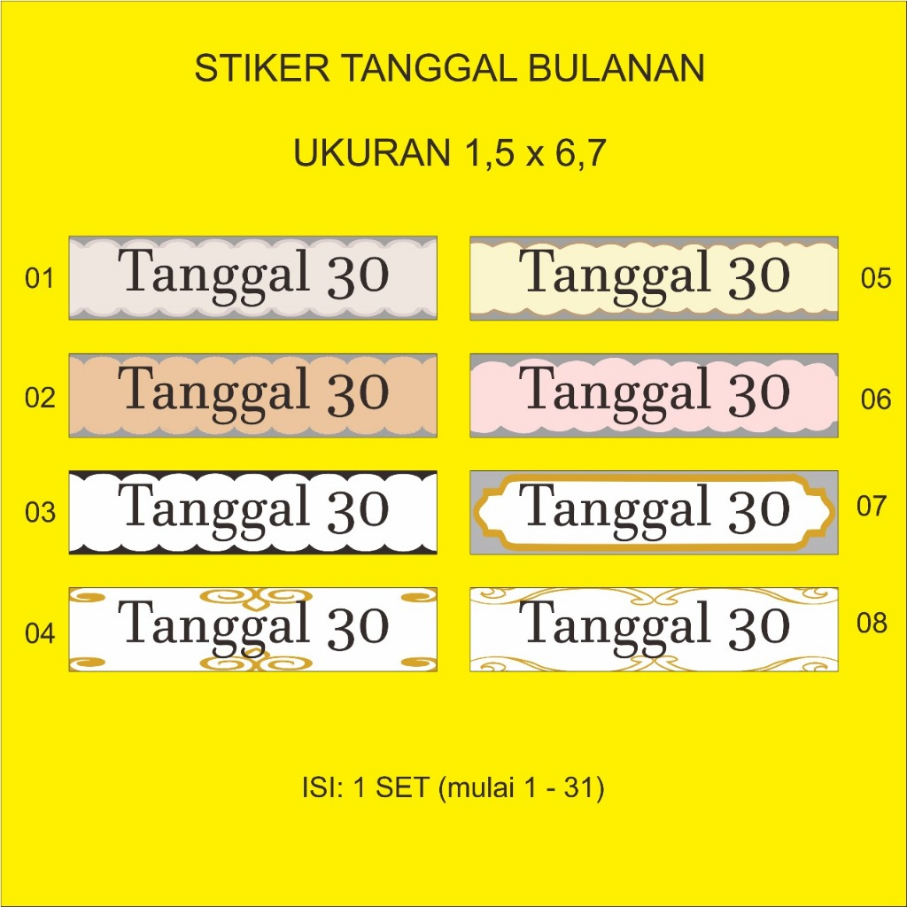 Jual STICKER TANGGAL BULANAN DOMPET SAVING CHALLENGE PART 01/SAVING ...