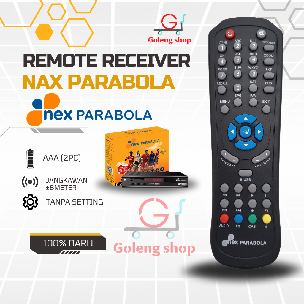 Jual Remote STB Nex Parabola Kuning Dangdut / Remot Remote RECEIVER NEX ...