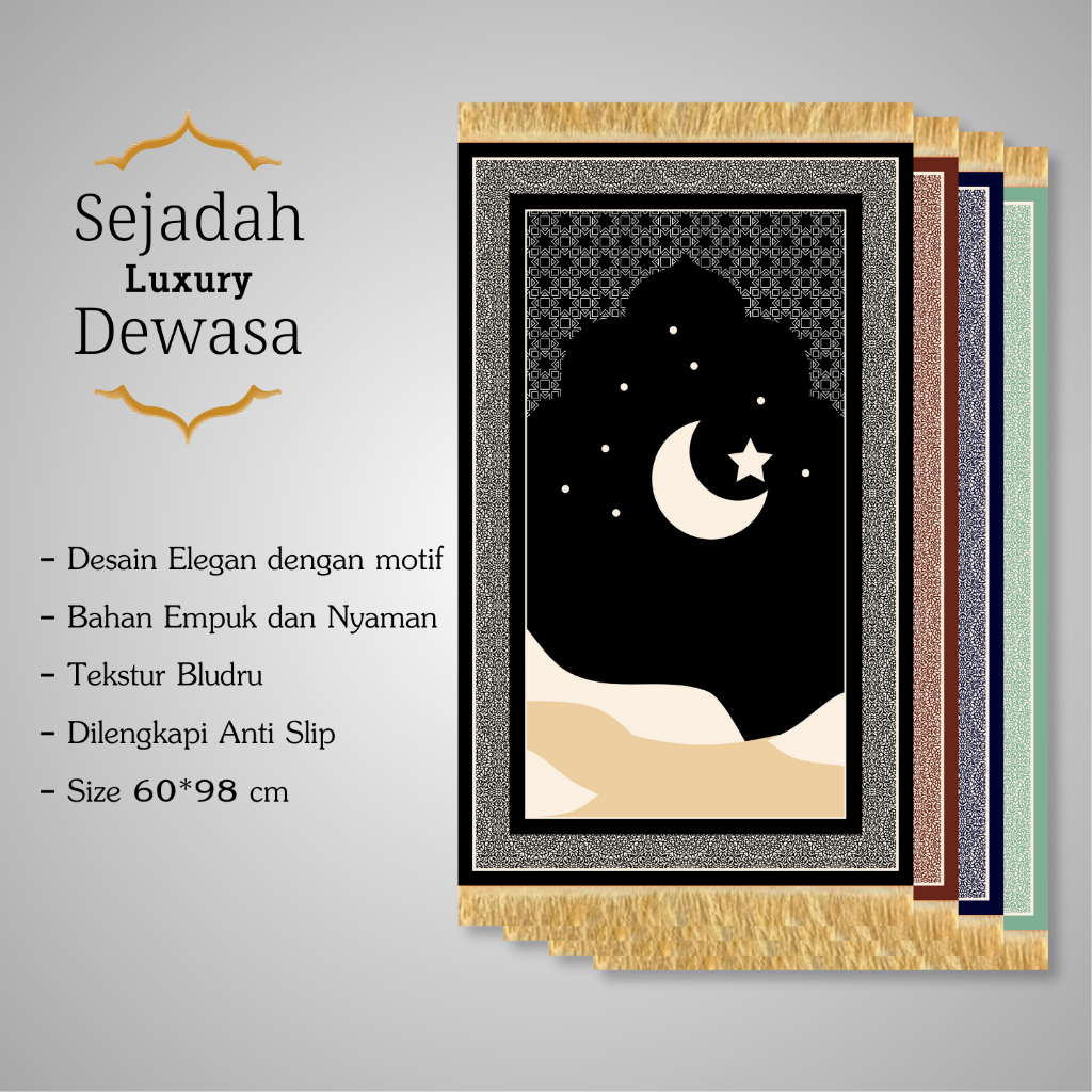 Jual Sejadah Dewasa / Sejadah Custom Nama / Sejadah bludru / Sejadah ...