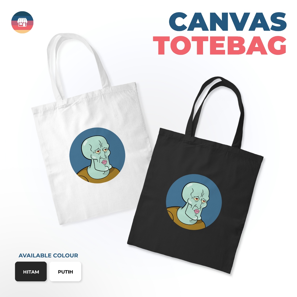 Jual TOTE BAG CANVAS SPONGEBOB SQUAREPANTS HANDSOME SQUIDWARD TERMURAH ...