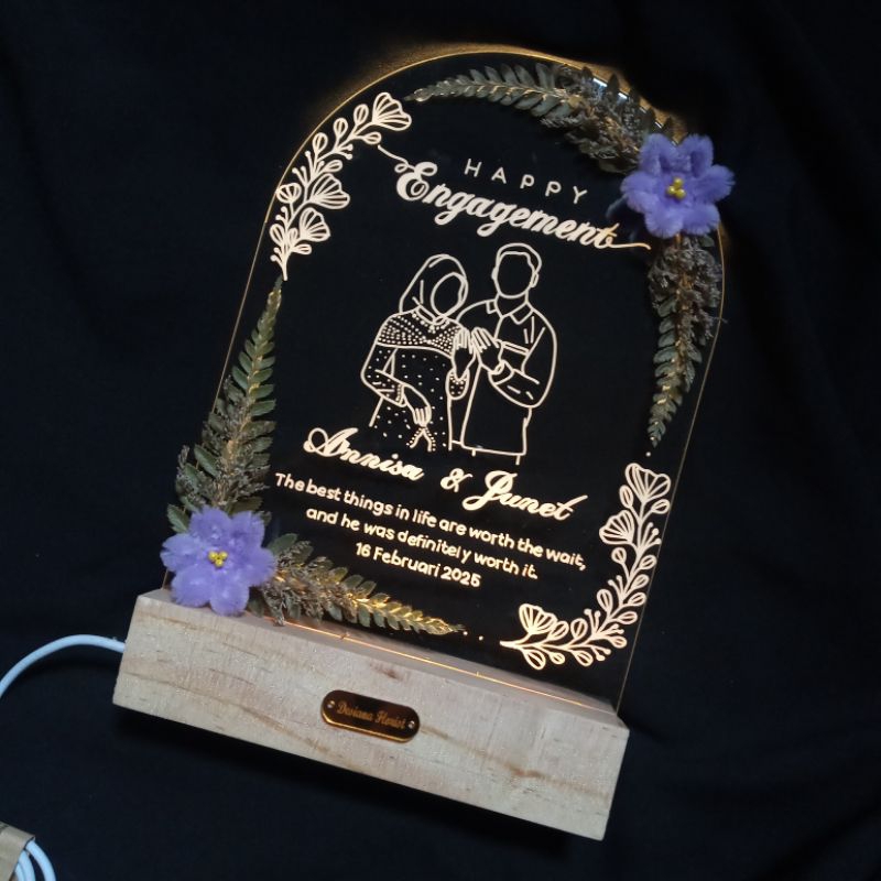 Jual Diandras Akrilik Lettering with flower kawat bulu Akrilik ...