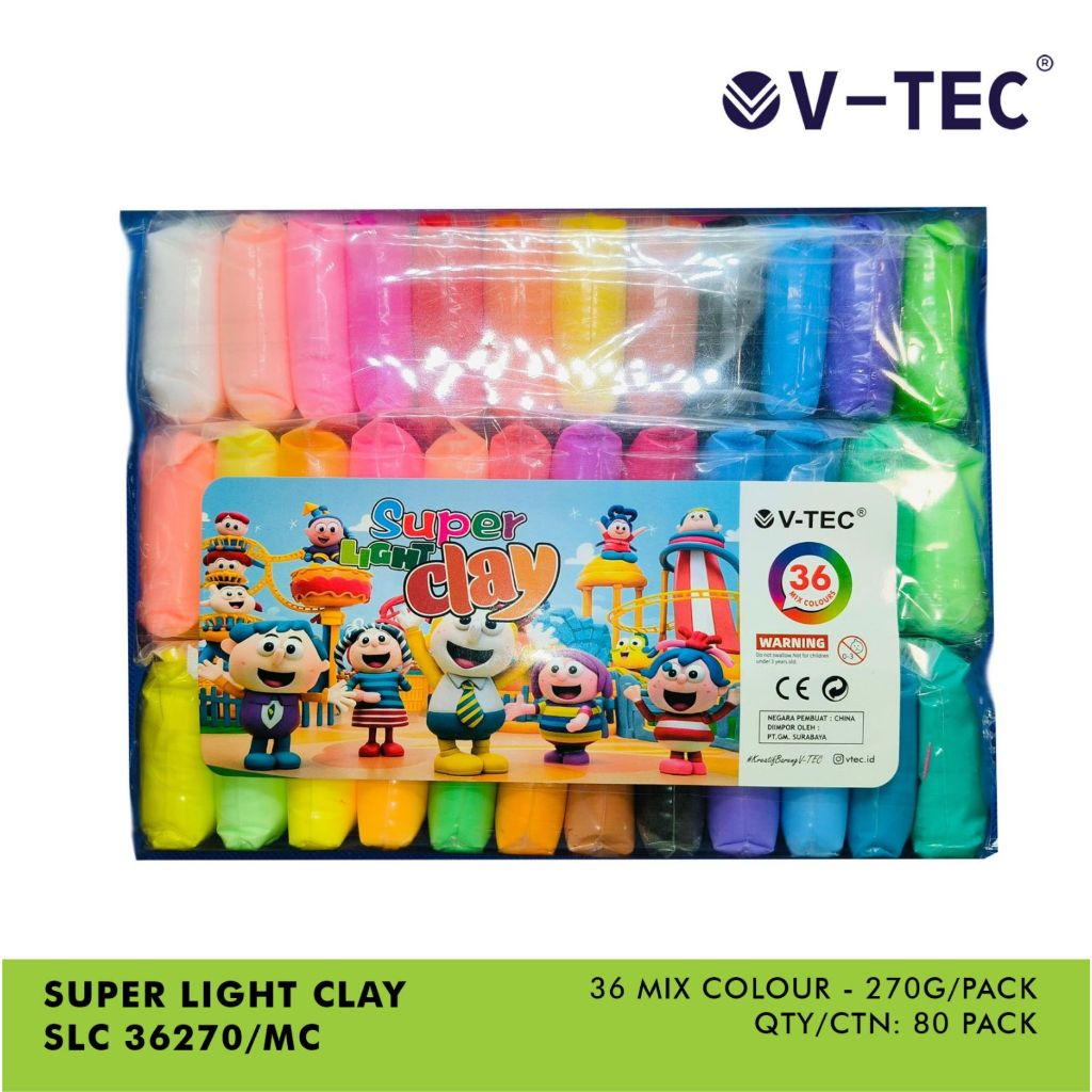 Jual Super Light Clay V-TEC SLC-36270/MC ( Magic Clay 36 Warna ) | Shopee Indonesia