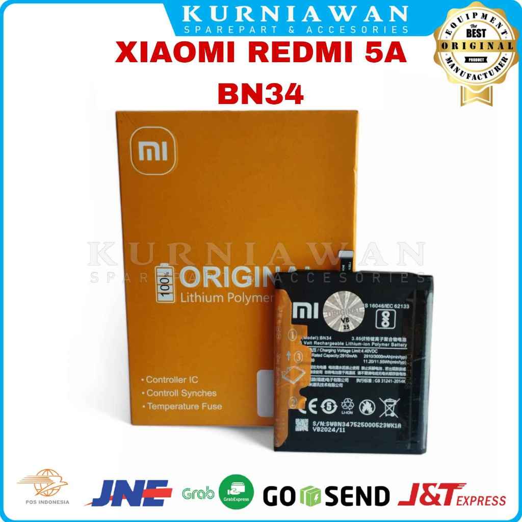 Jual Baterai Xiaomi BN34 Redmi 5A BN 34 Batrai Batre Original 100% ...