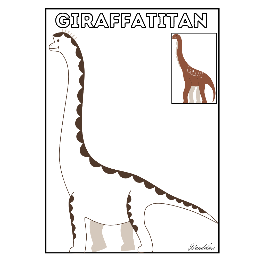 Jual Kertas Mewarnai Dinosaurus: Giraffatitan, Hagryphus, Hylaeosaurus ...
