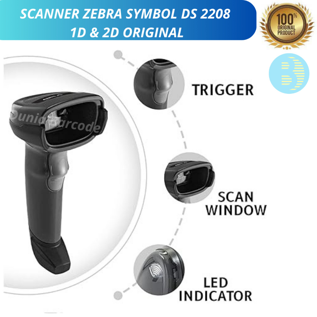 Jual SCANNER ZEBRA SYMBOL DS 2208 1D & 2D ORIGINAL | Shopee Indonesia