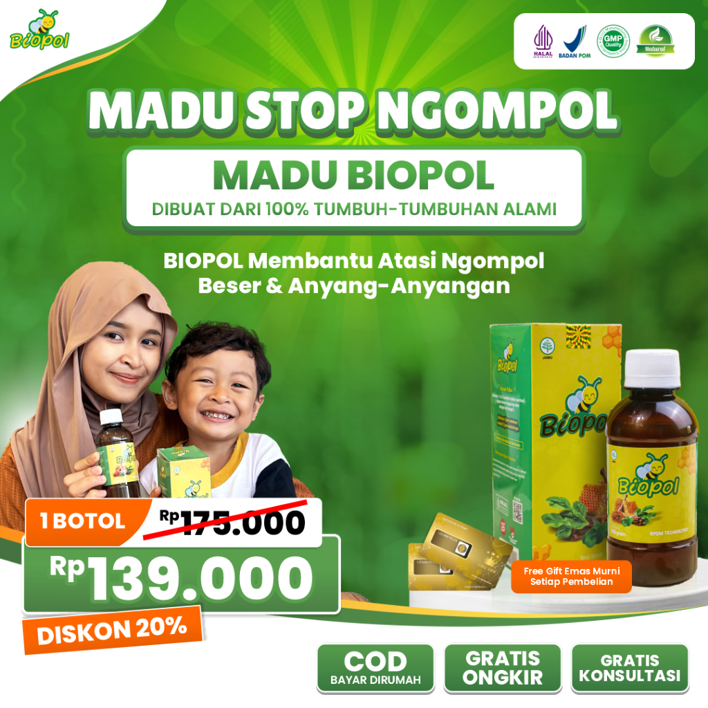 Jual Madu BIOPOL Original OBAT NGOMPOL Herbal Stop Anti Ompol, Beser ...