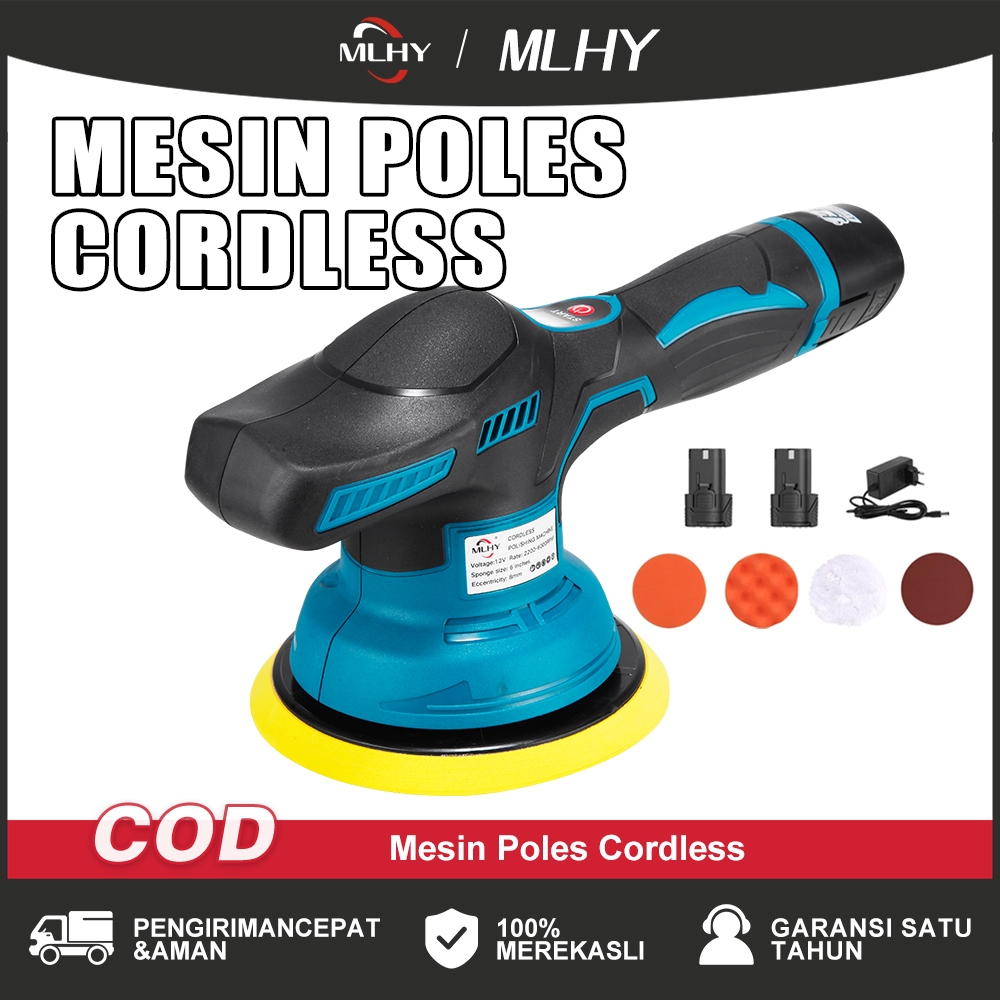 Jual MLHY Mesin Poles 12v polisher 6inch portable Cordless Mesin Poles ...