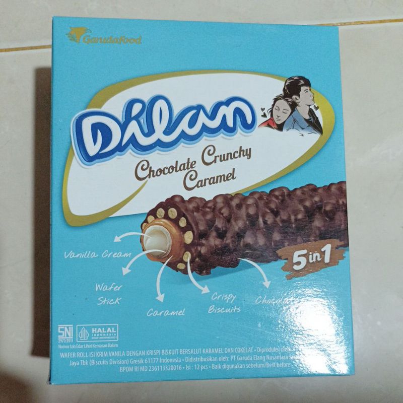 Jual DILAN CHOCOLATE CRUNCHY CARAMEL 5in1 BOX 23G X12PCS | Shopee Indonesia