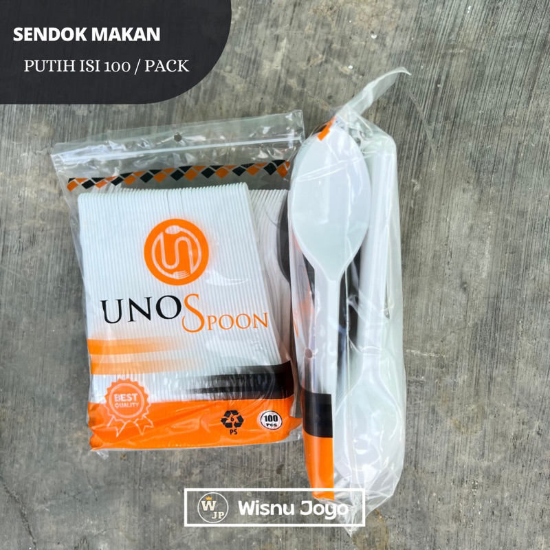 Jual Sendok Makan Plastik Putih Uno / Sendok Makan Plastik / Sendok ...