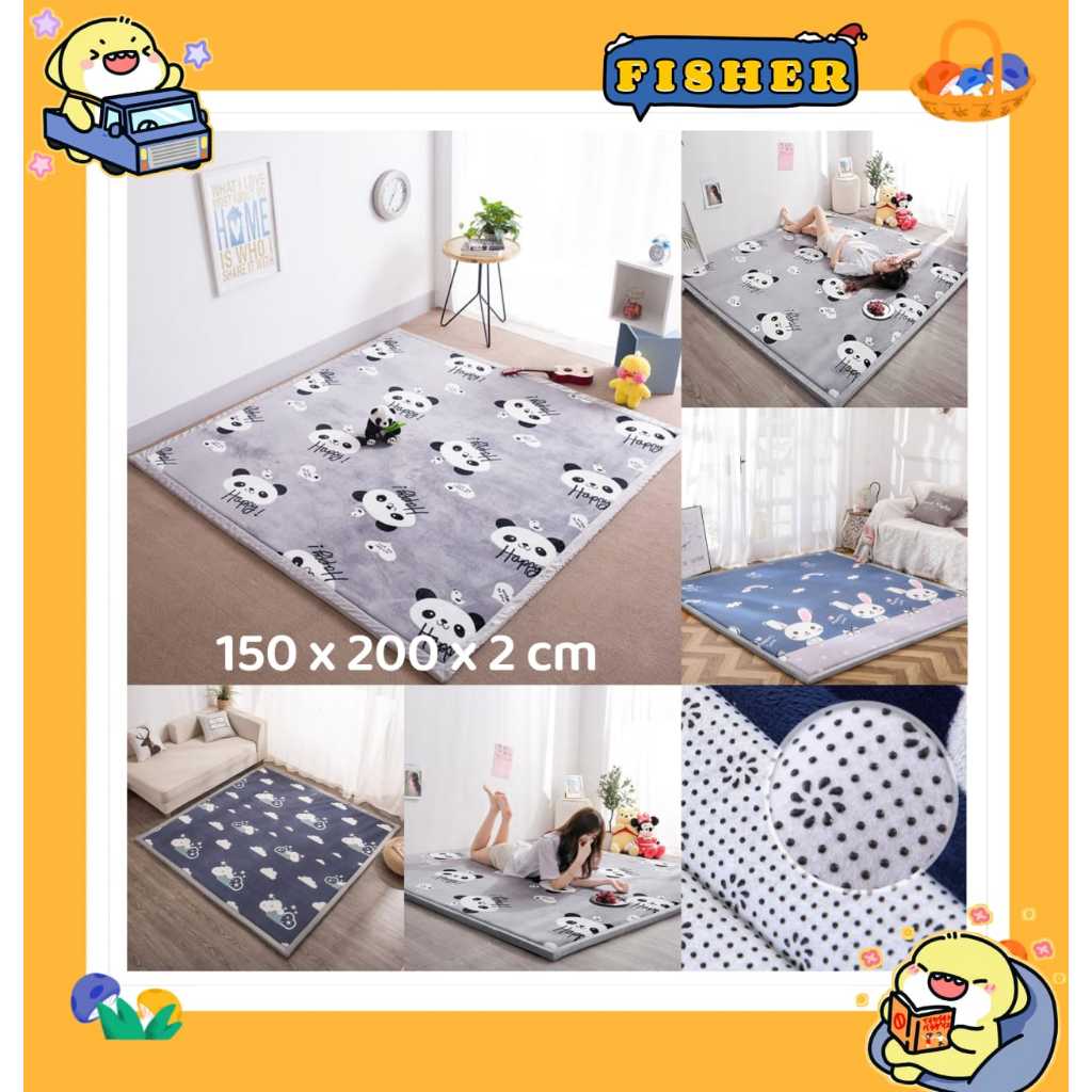 Jual [FISHER] Playmat Tatami MOTIF tebal 2 cm / playmat bulu pendek ...