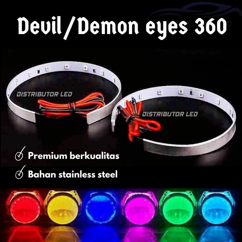 Jual Lampu Led Demon Devil Eye 360 12 Volt 15 Led Demon Eye Biled ...