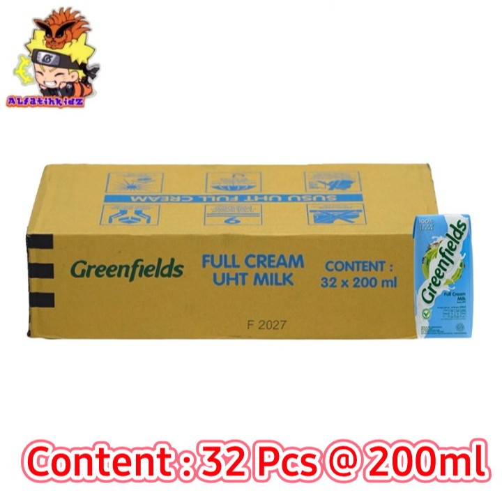 Jual Greenfields UHT Fullcream isi 32 Pcs @ 200ml | Karton | Shopee ...
