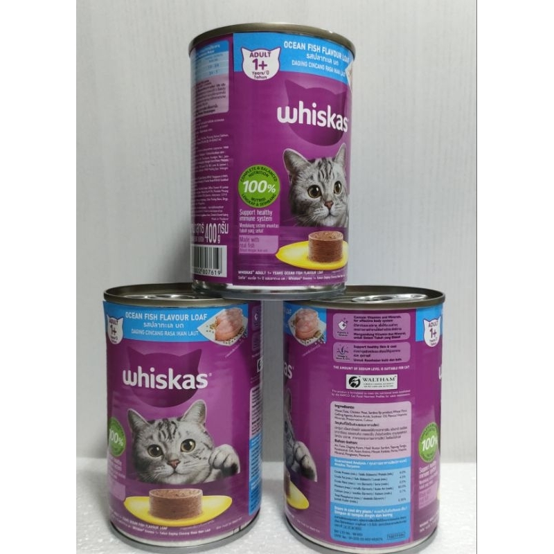 Jual whiskas can ocean fish flavour loaf 400gr | Shopee Indonesia