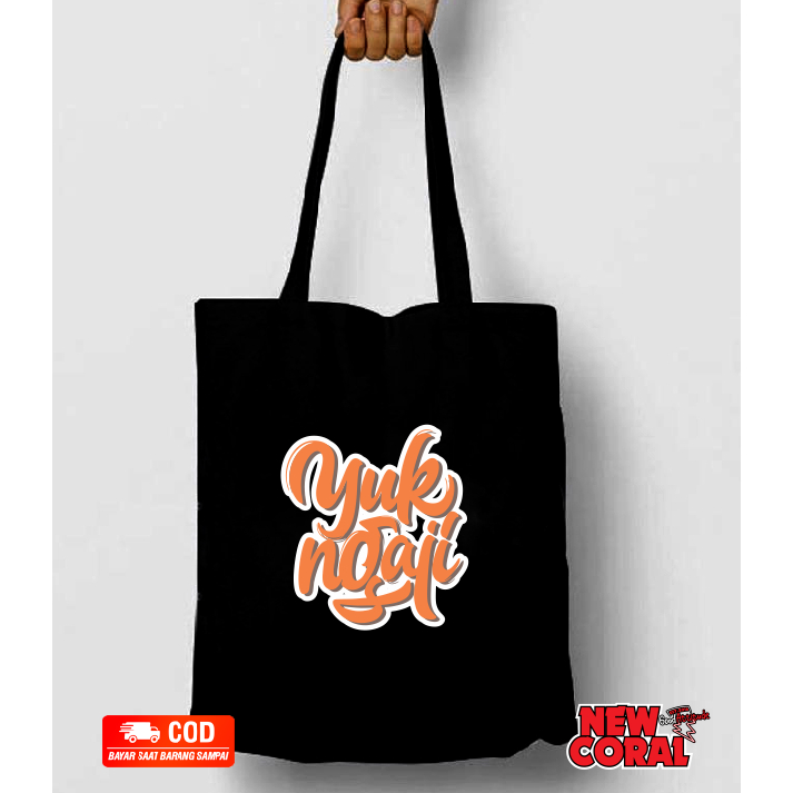 Jual Tas Bahu ToteBag Islam Muslim Yuk Ngaji Bahan drill Kualitas ...