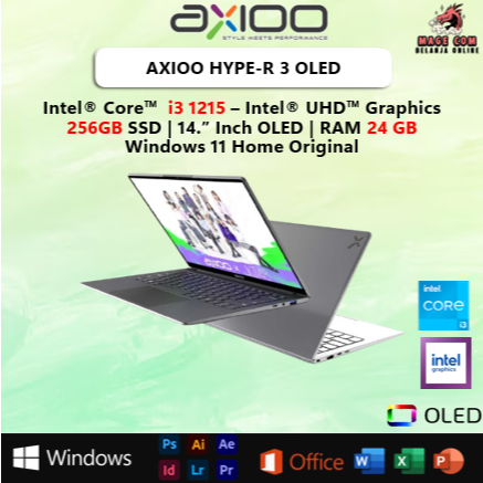 Jual AXIOO HYPE-R 3 OLED I3 1215 24GB 256GB DOS/W11 14.0FHD BLK (UNDER ...