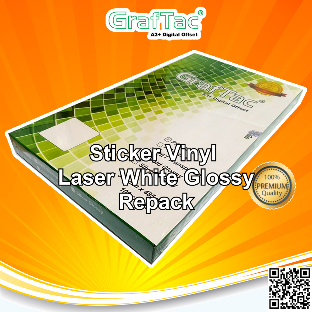 Jual Graftac Sticker Vinyl A3+ PP White Gloss Matte/PET Gloss ...