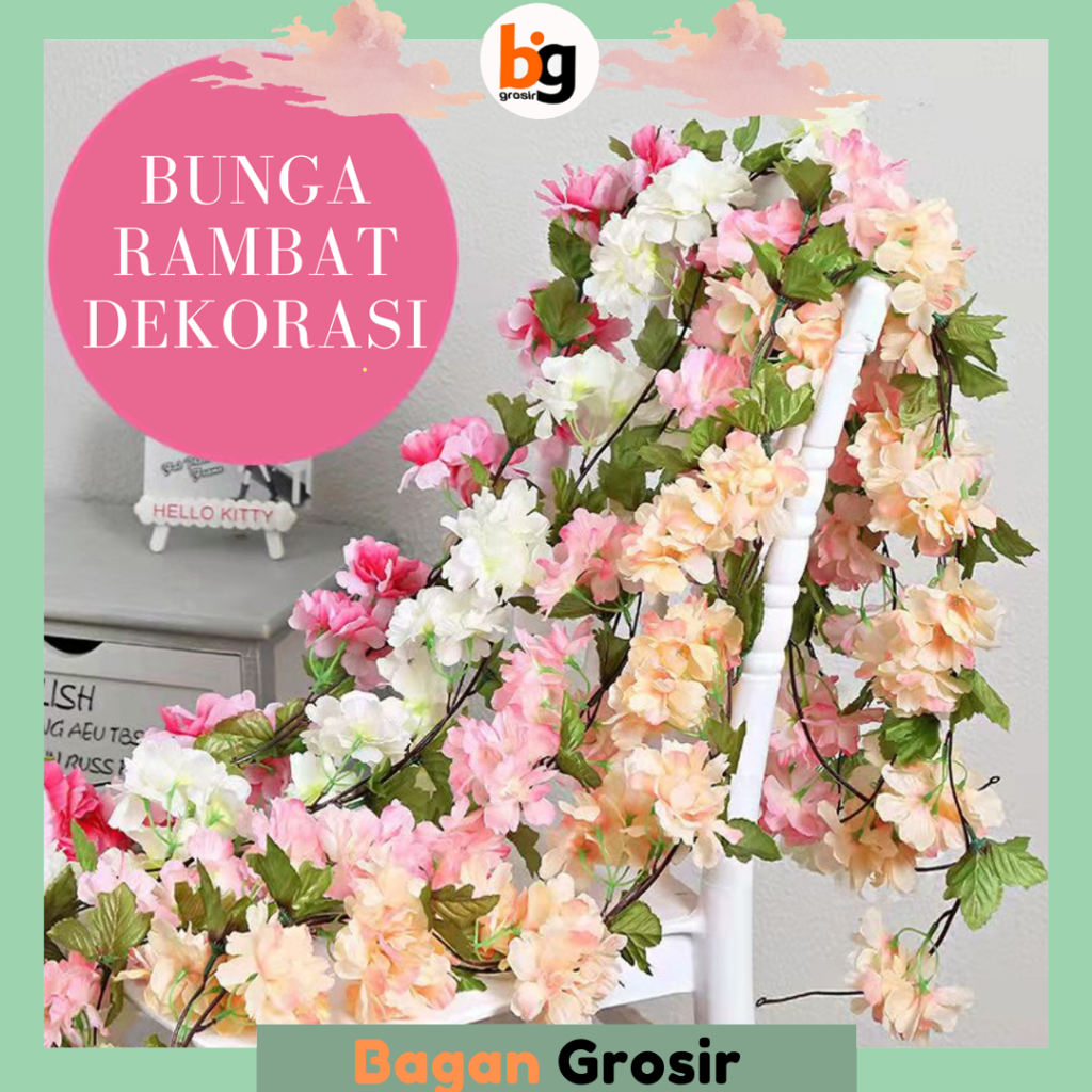 Jual BG Bunga Gantung Wisteria Sulur Panjang Rambat Rose Rambat Juntai ...