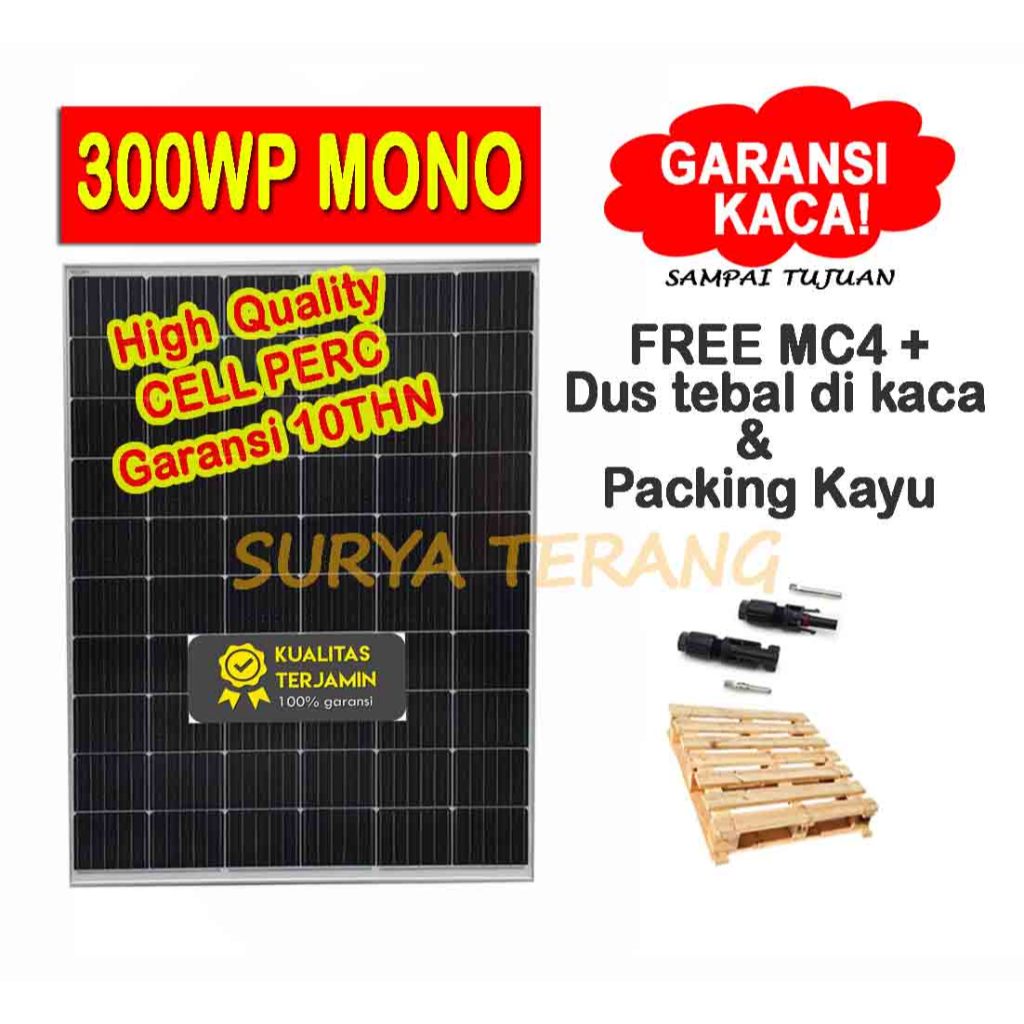 Jual Solar Panel Surya 300wp Mono Solar Cell 300wp Mono Free Packing ...