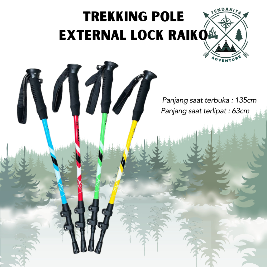 Jual Trekking Pole External Lock Raiko | Naturhike | Taffsport ...