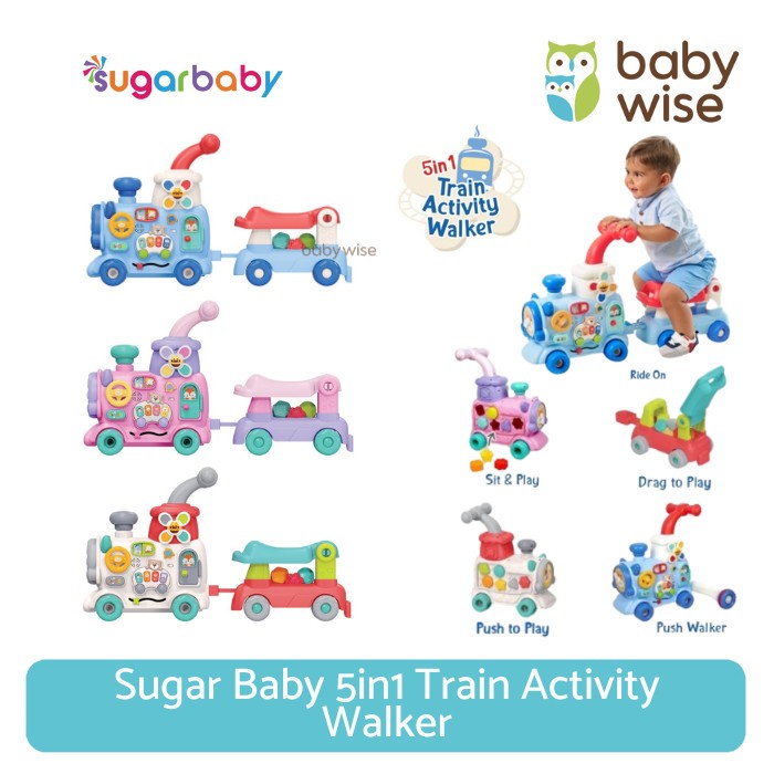 Jual Sugar Baby 5in1 Train Activity Walker - Baby Walker | Mainan ...