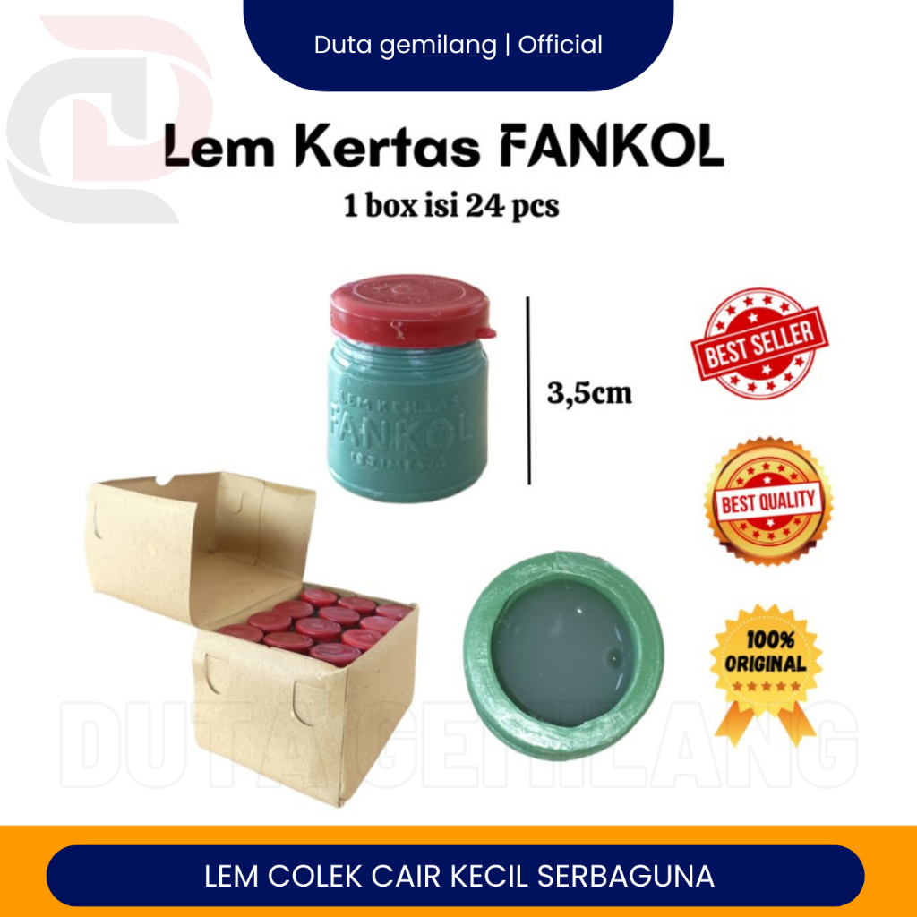 Jual (24pc) LEM KERTAS / LEM COLEK CAIR KECIL SERBAGUNA / GLUE / DUTA ...