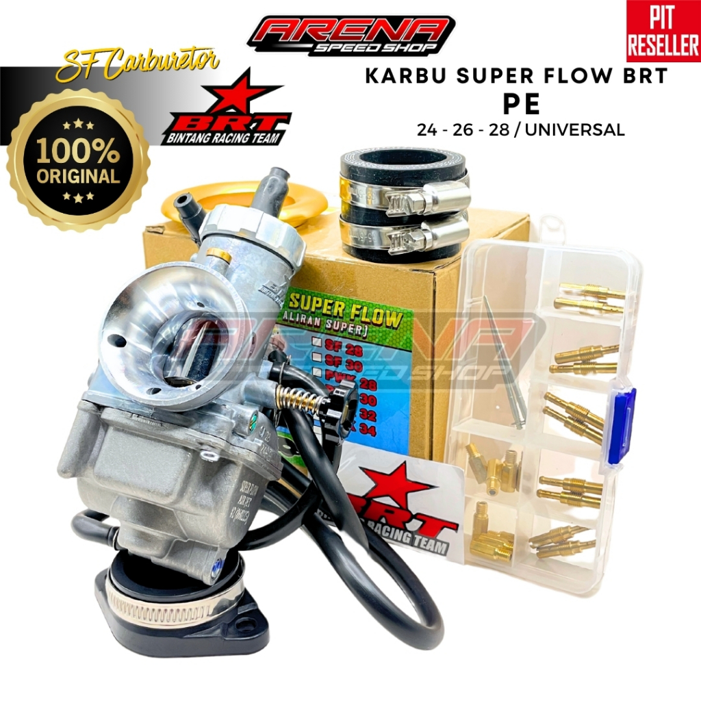 Jual BRT Super Flow Carburetor PE 24 26 28 Universal - Karbu PE Karburator PE Super Flow ...